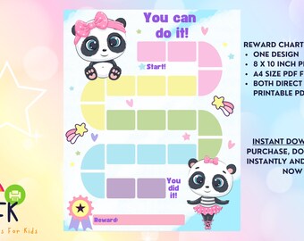 Potty Training Girl Reward Chart Kids Routine Sticker Chart Digital ...