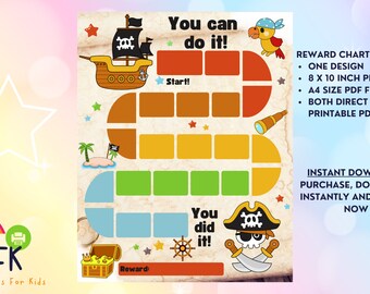 Princess Reward Chart Kids Routine Sticker Chart Digital Printable Cute ...