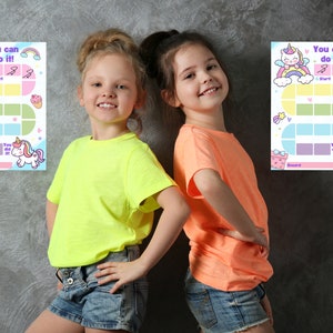 Unicorn Reward Chart Kids Routine Sticker Chart Digital Printable Cute ...