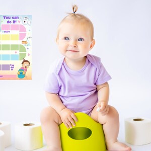 Potty Training Girl Reward Chart Kids Routine Sticker Chart Digital ...