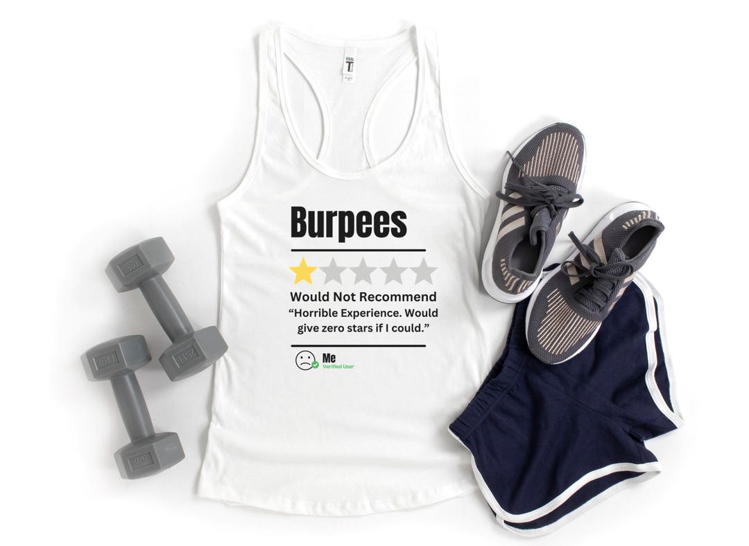 Funny Women's Burpee Tank, Funny Workout Tank, Exercise Shirt, Hate ...