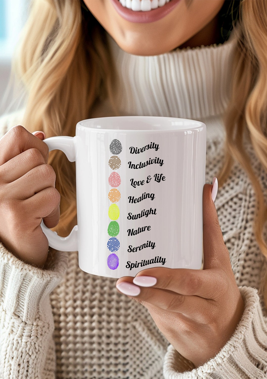 LQBTQ Colorful Unique Fingerprints Coffee Mug Support LGBTQ Coffee Cup ...