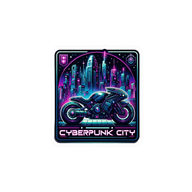 Cyberpunk City Sticker | Vynil Decal | Water, Scratch & Uv-resistant ...