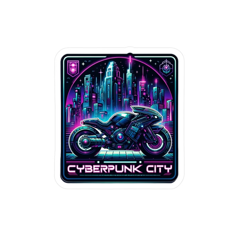 Cyberpunk City Sticker | Vynil Decal | Water, Scratch & Uv-resistant ...