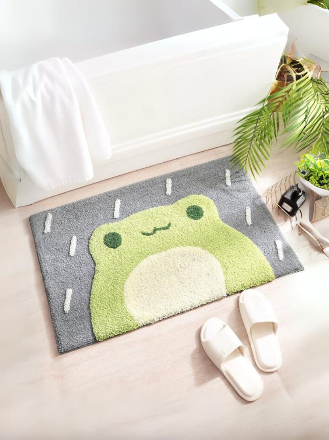 Cute Kawaii Frog Bath Mat Soft and Absorbent Bathroom Decor - Etsy