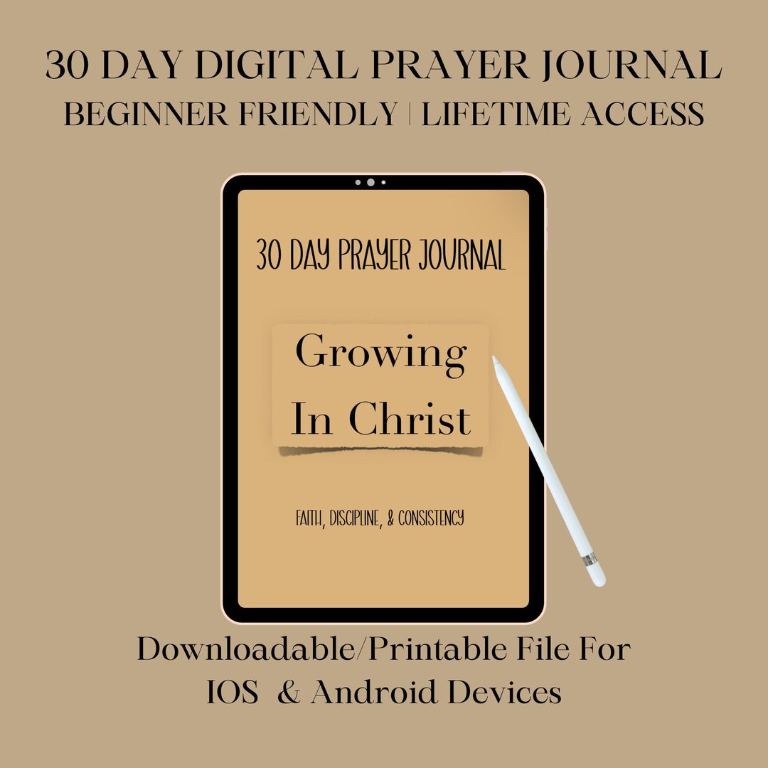 30 Day Prayer Journal: Growing in Christ - Etsy