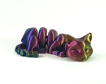 3D Printed Articulated Miniature Animal Pet Fidget Toy Kitty Cat Kitten ...