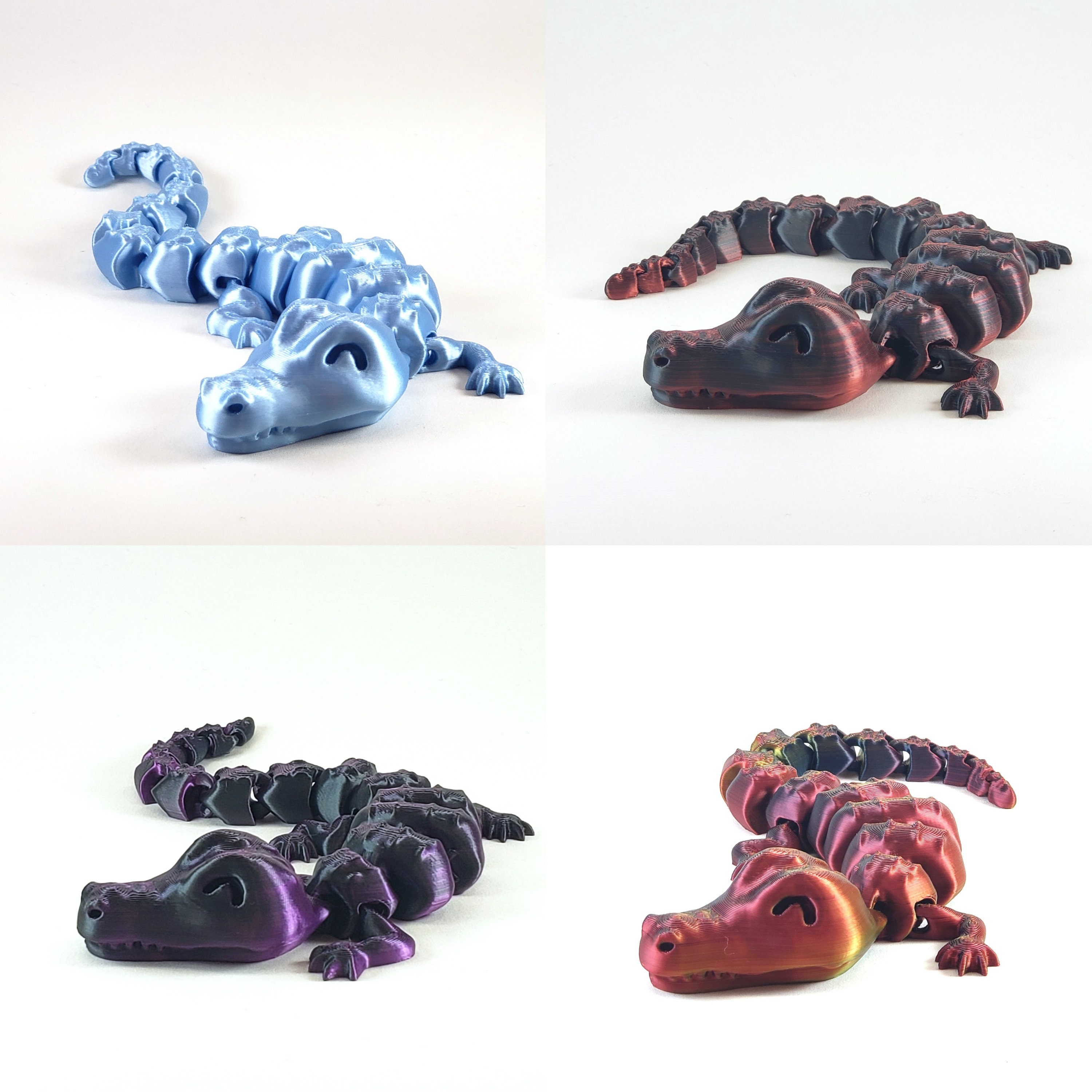 3D Printed Articulating Alligator - Fidget Toy - Etsy