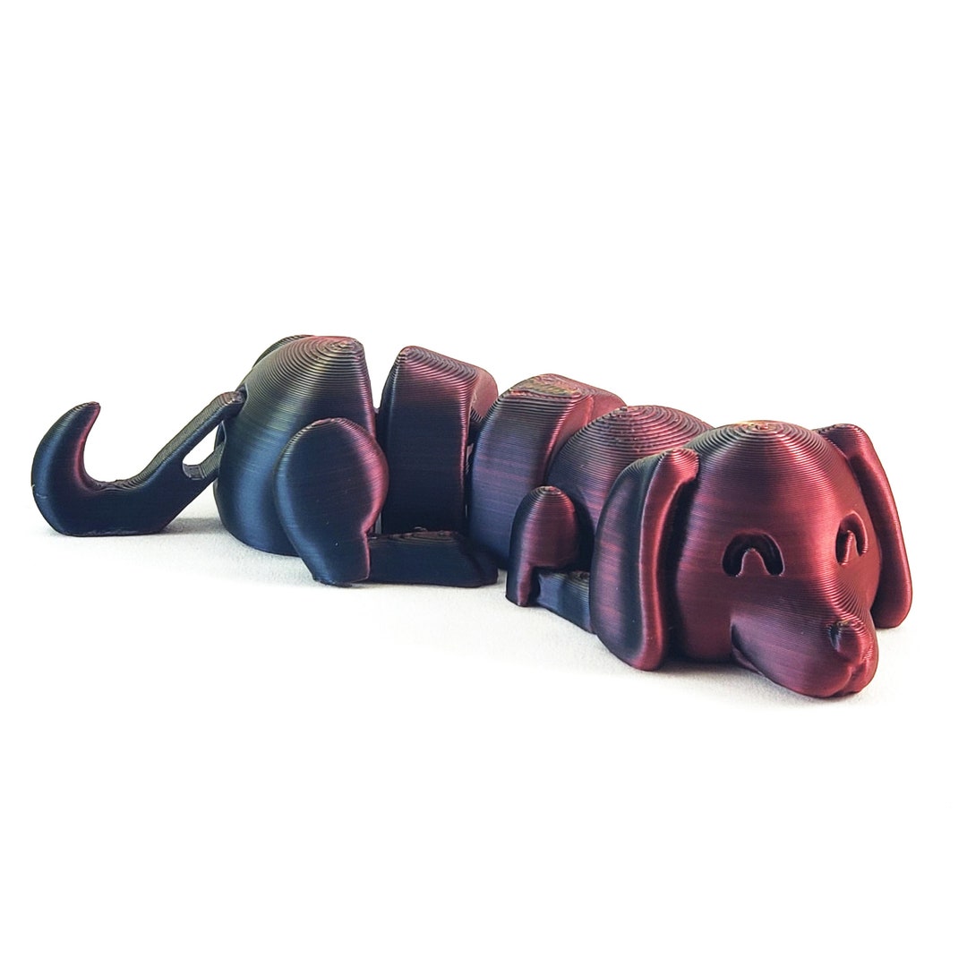 3D Printed Articulating Lazy Wiener Dog - Fidget Toy - Etsy
