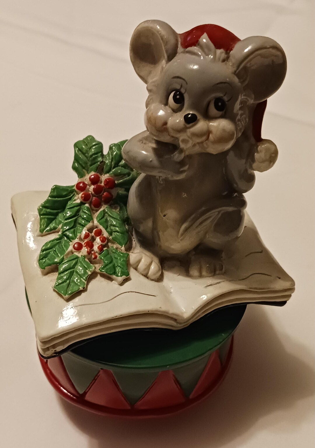 Vintage Christmas Mouse Musical Box - Etsy
