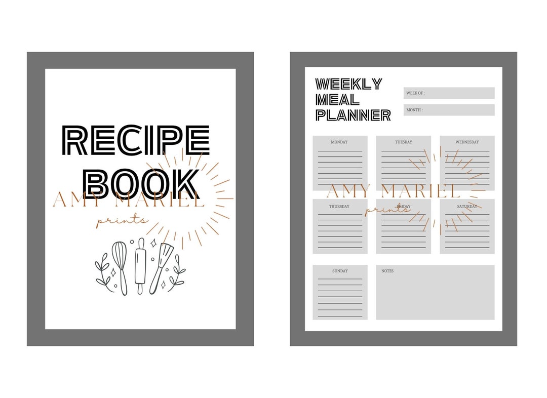Recipe Book & Meal Plan- DIGITAL DOWNLOAD - Etsy