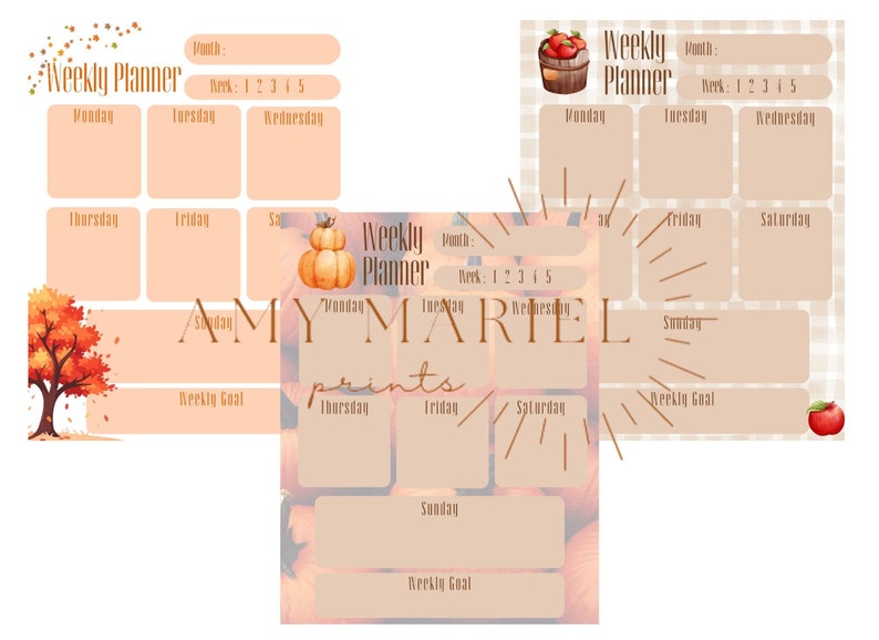 Seasonal Weekly Planner DIGITAL DOWNLOAD - Etsy