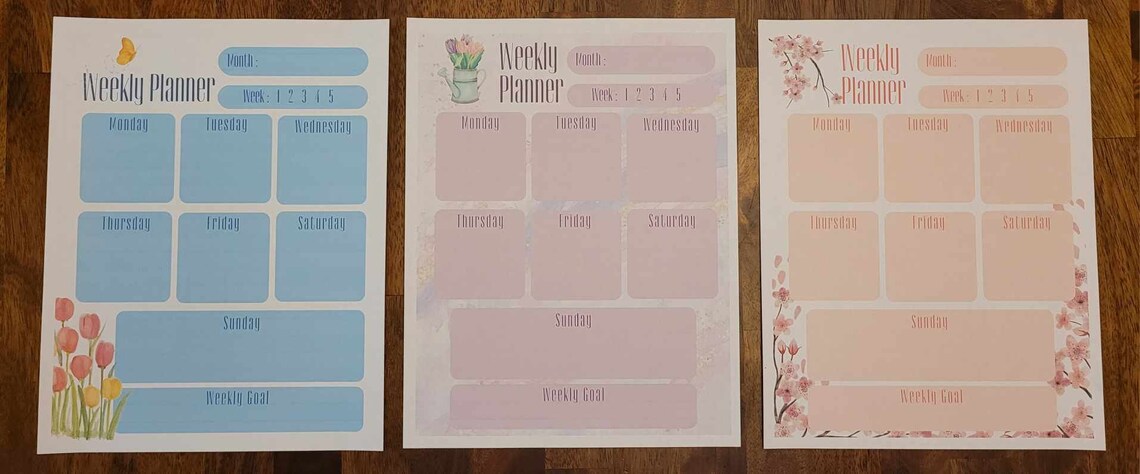 Seasonal Weekly Planner DIGITAL DOWNLOAD - Etsy