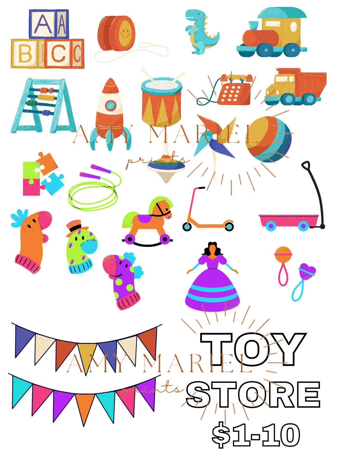 Toy Store Theme Table Tent Accessories DIGITAL DOWNLOAD - Etsy