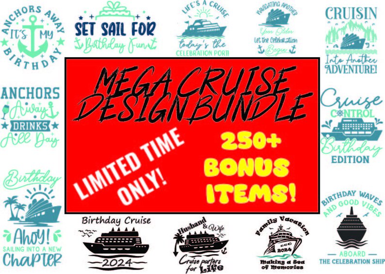 Mega Cruise Design Bundle, 250 Bonus Items - Etsy