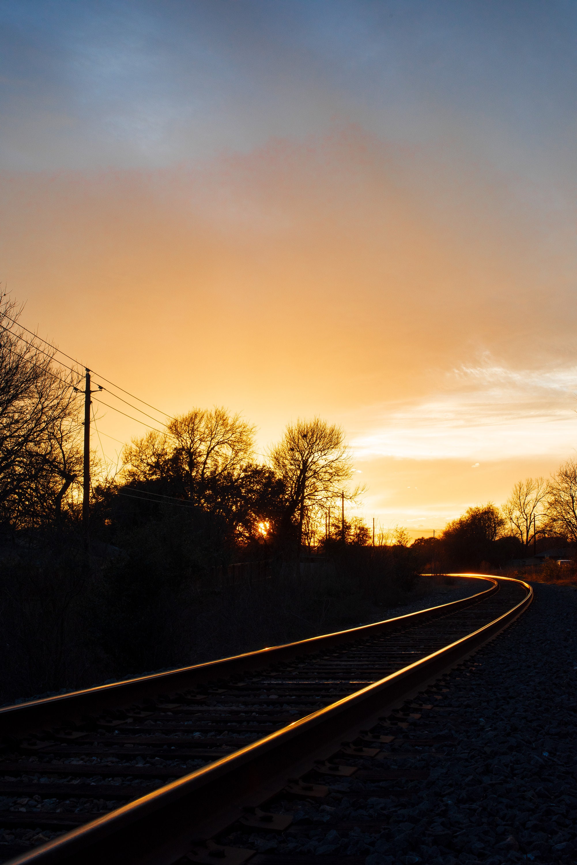 Railroad Track at Sunset, Color Photo, Fine Art Photography, Giclee ...