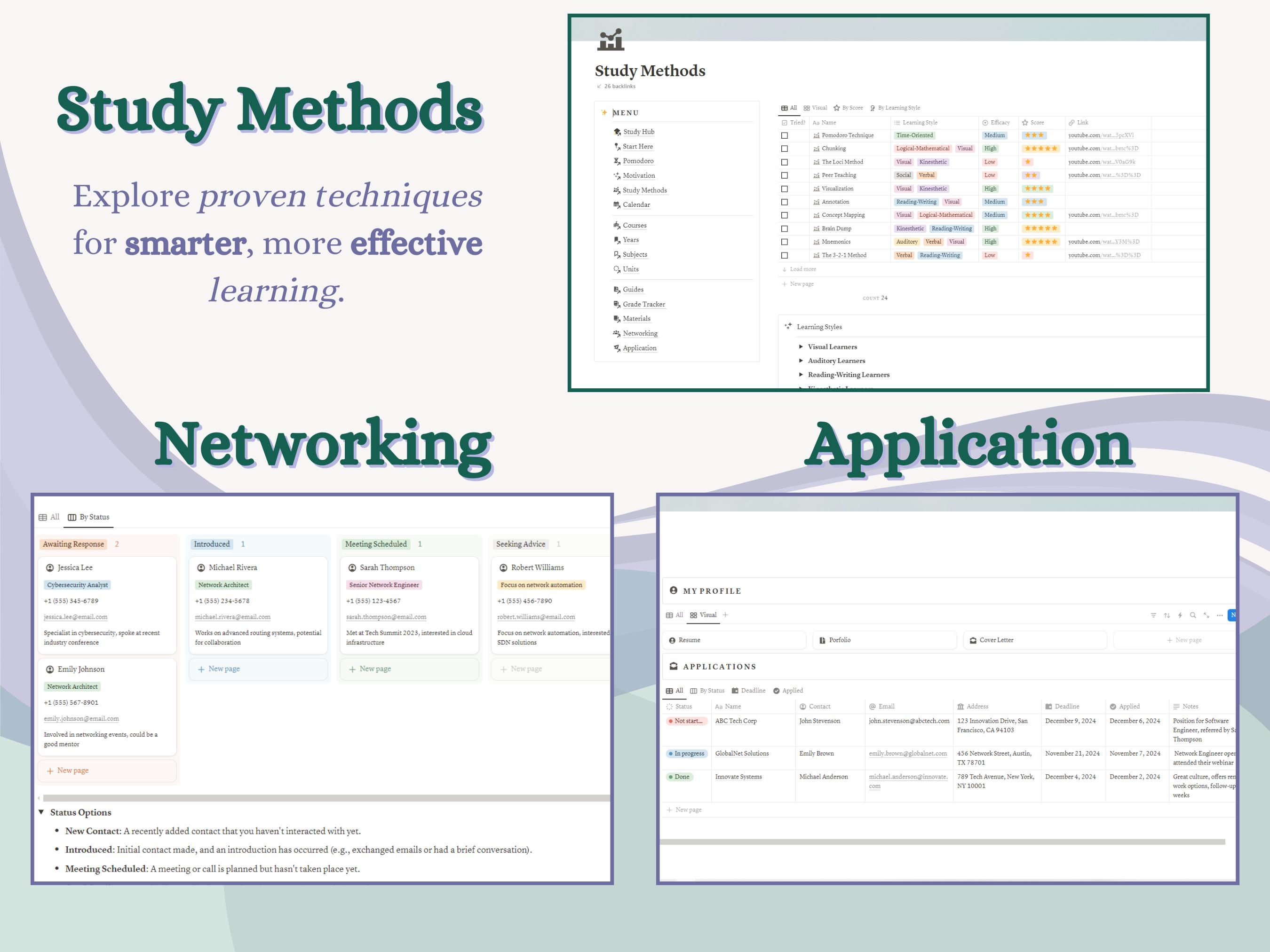Study Hub Notion Template University Study Organizer Pomodoro Course ...
