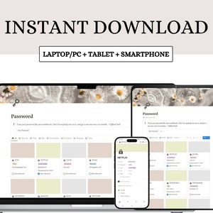 Password Tracker Organizer Notion Template Password Manager Book Log in Password Journal Digital ...