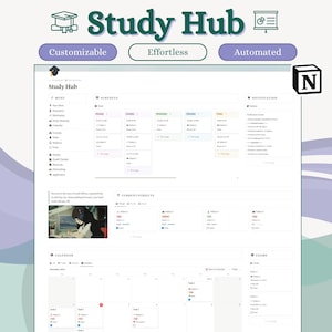 Study Hub Notion Template University Study Organizer Pomodoro Course ...