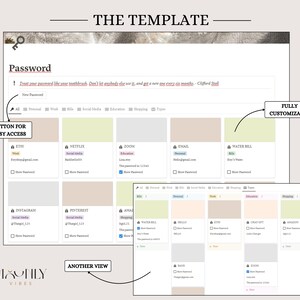 Password Tracker Organizer Notion Template Password Manager Book Log in Password Journal Digital ...