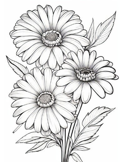 25 Flower Coloring Pages - Etsy