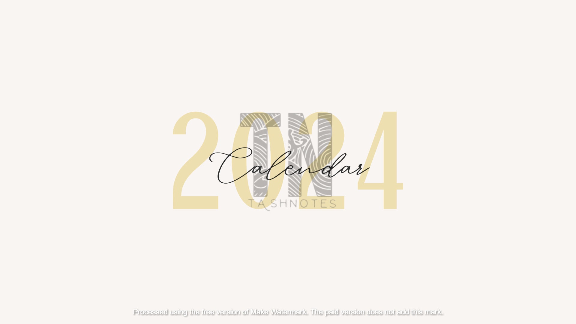 Beige Aesthetic Printable 2024 Calendar Pdf's Girly Organised Digital ...