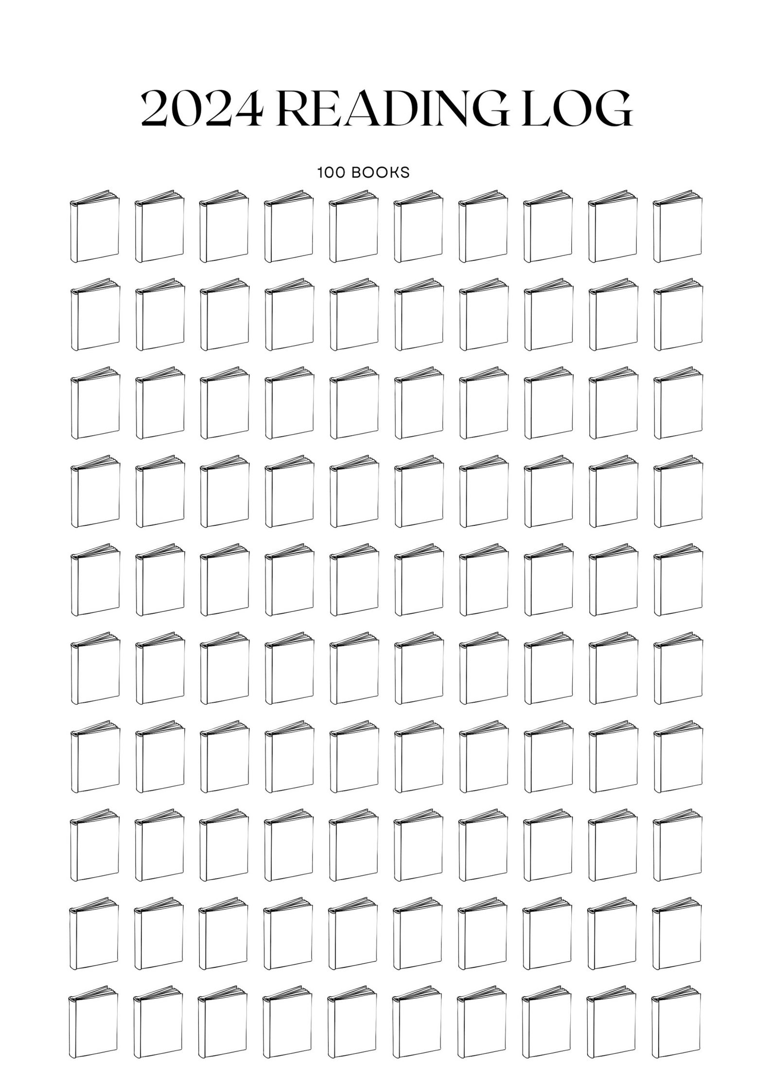 2024 Reading Log Book Tracker - Coloring Sheet, Printable and Fillable ...