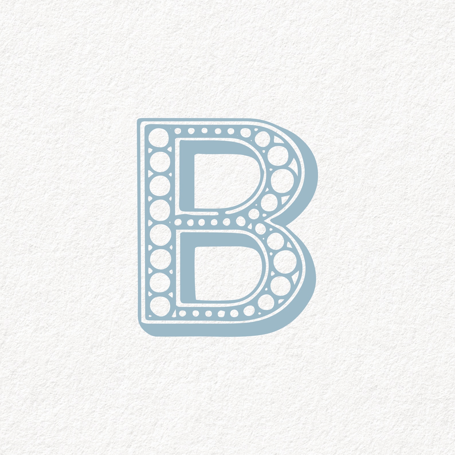 Vintage Wedding Monogram Letter B in Light Blue Digital File Download ...