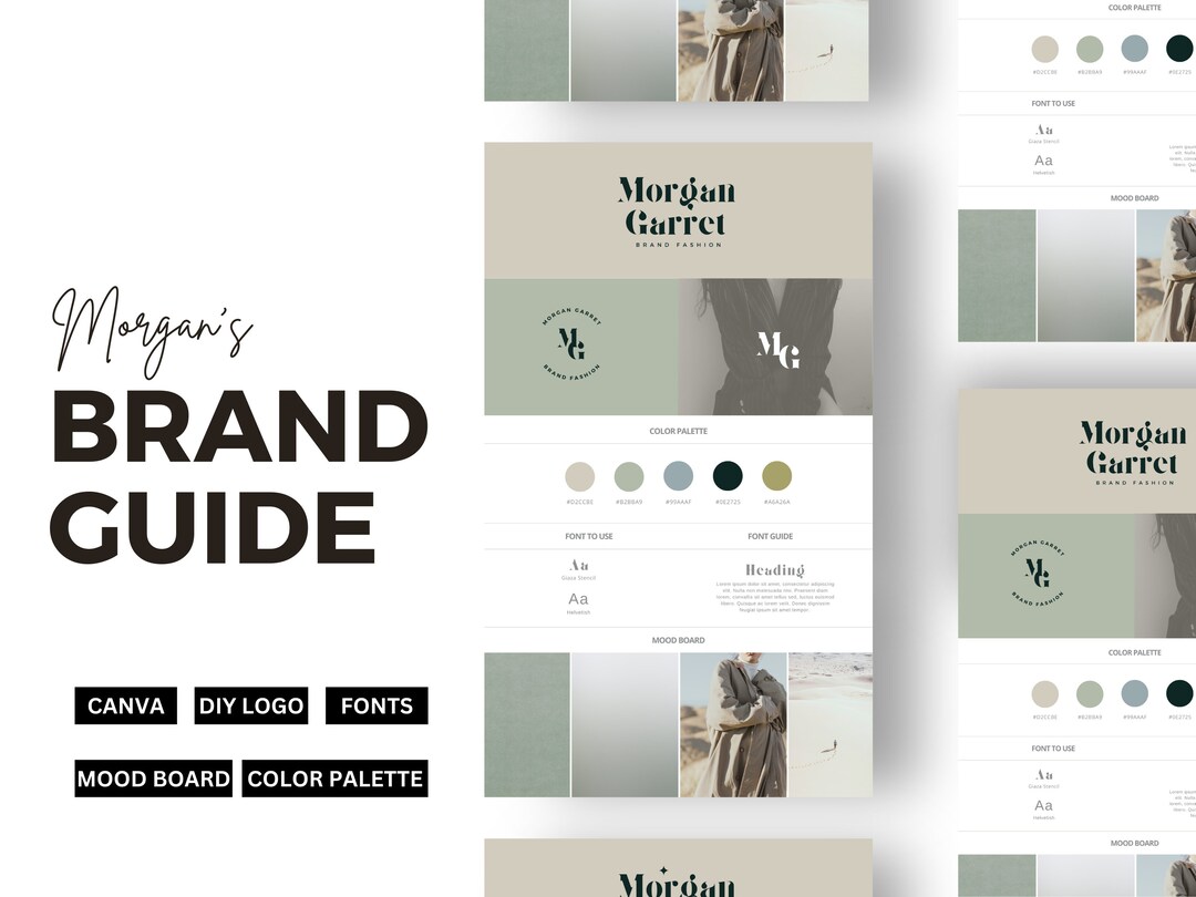 Modern Brand Guide Template Brand Board Template DIY Logo DIY Color ...