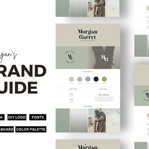 Modern Brand Guide Template Brand Board Template DIY Logo DIY Color ...