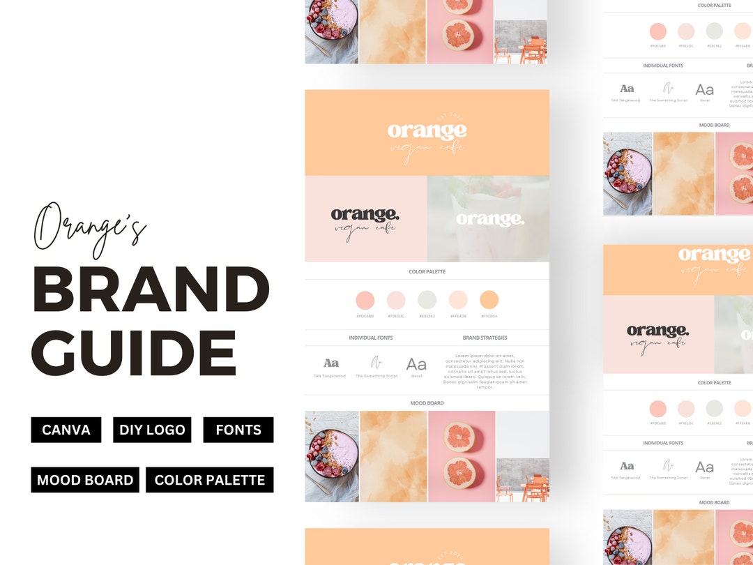 Branding Guide Template, Branding Kit, DIY Logo, Business Branding Kit ...