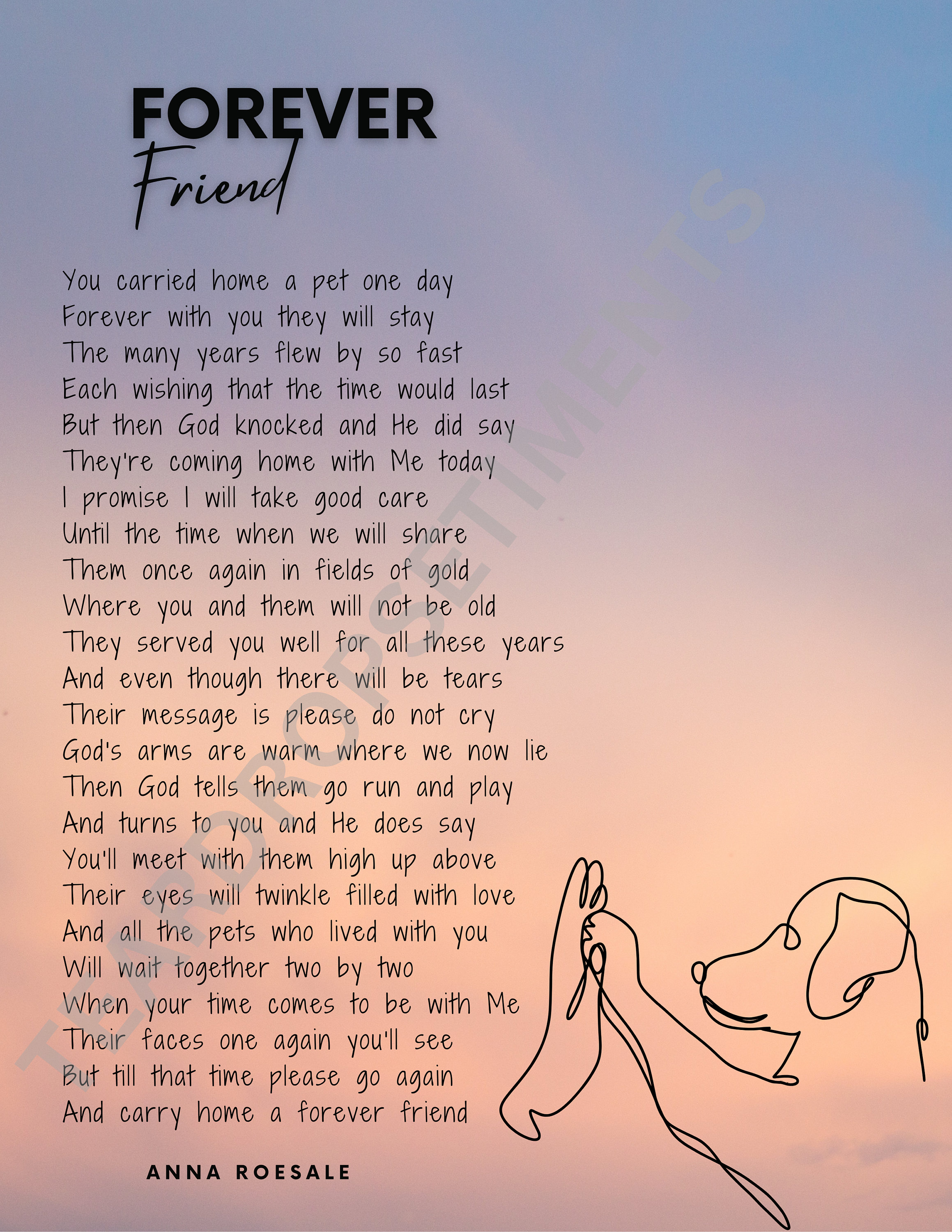 Sympathy Poem for Loss of Dog - Digital Download - Etsy
