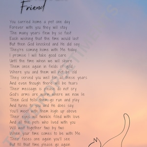 Sympathy Poem for Loss of Cat - Digital Download - Etsy