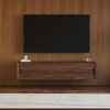 Floating Wall Storage Console Entryway Cabinet With Sliding Doors ...