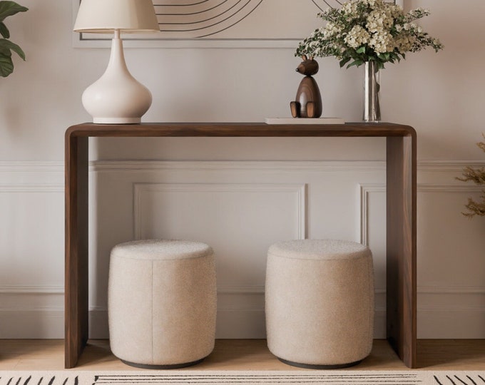 Minimalistic Console Table Entry Side Table Handmade From Solid Walnut ...