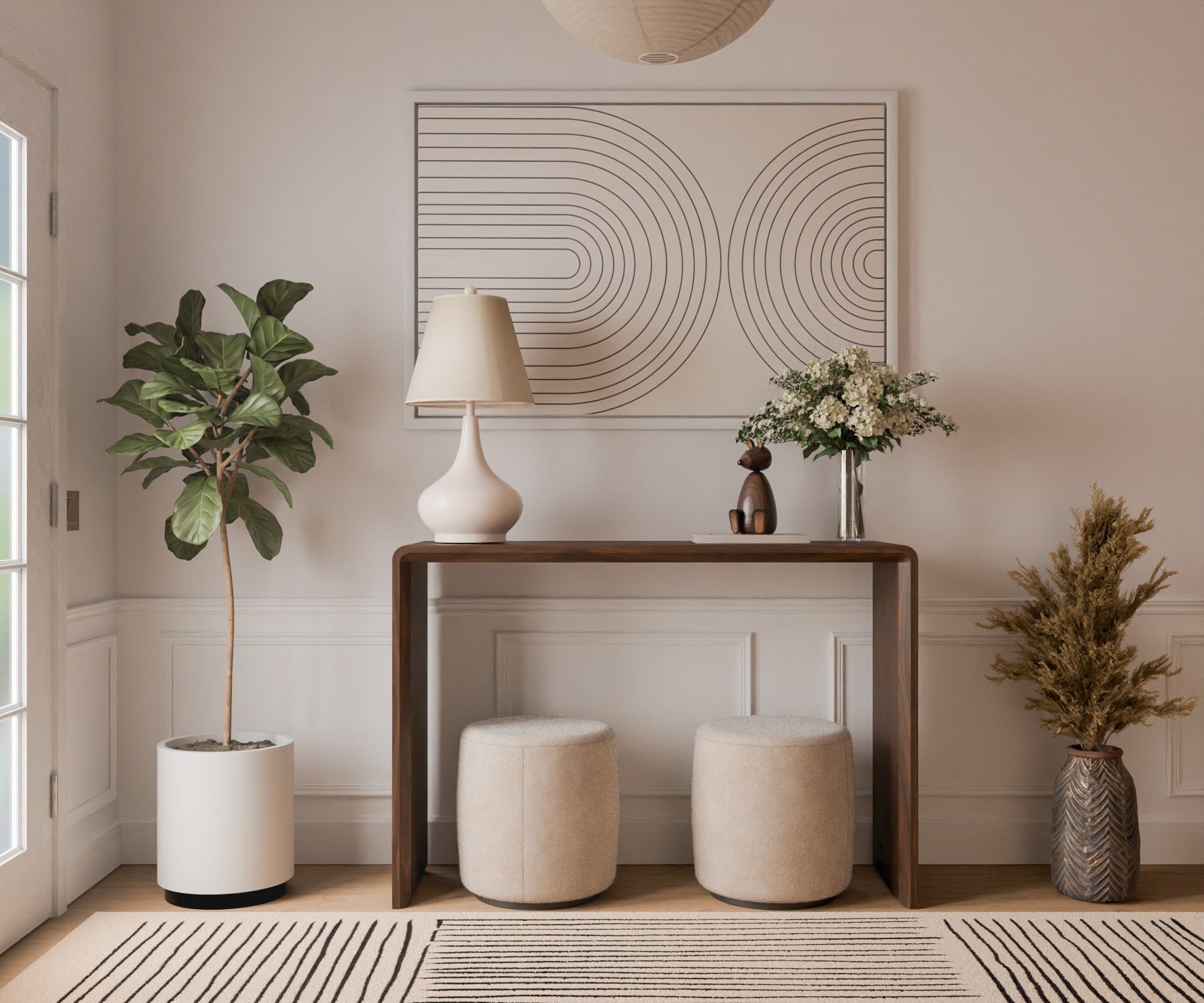 Minimalistic Console Table Entry Side Table Handmade From Solid Walnut ...