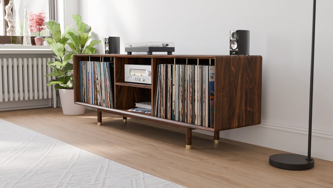 Mid-century Modern XL Vinyl Record Storage Console - Ultimate Record ...