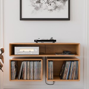 Mid-century Modern Floating Vinyl Player/stereo Table - Minimalistic ...