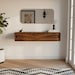 Floating Wall Storage Console Entryway Cabinet With Sliding Doors ...