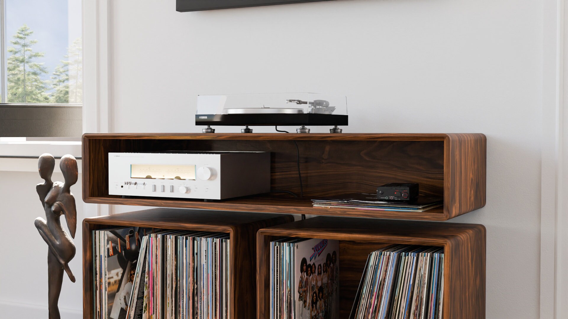 Mid-century Modern Floating Vinyl Player/stereo Table - Minimalistic ...