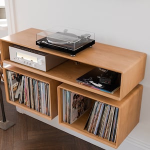 Mid-century Modern Floating Vinyl Player/stereo Table - Minimalistic ...