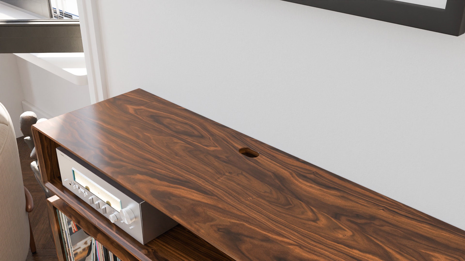 Mid-century Modern Floating Vinyl Player/stereo Table - Minimalistic ...