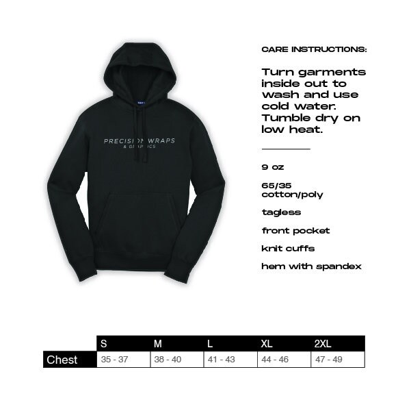 PW Merch Precision Wraps & Graphics Logo Text Black Hoodie - Etsy