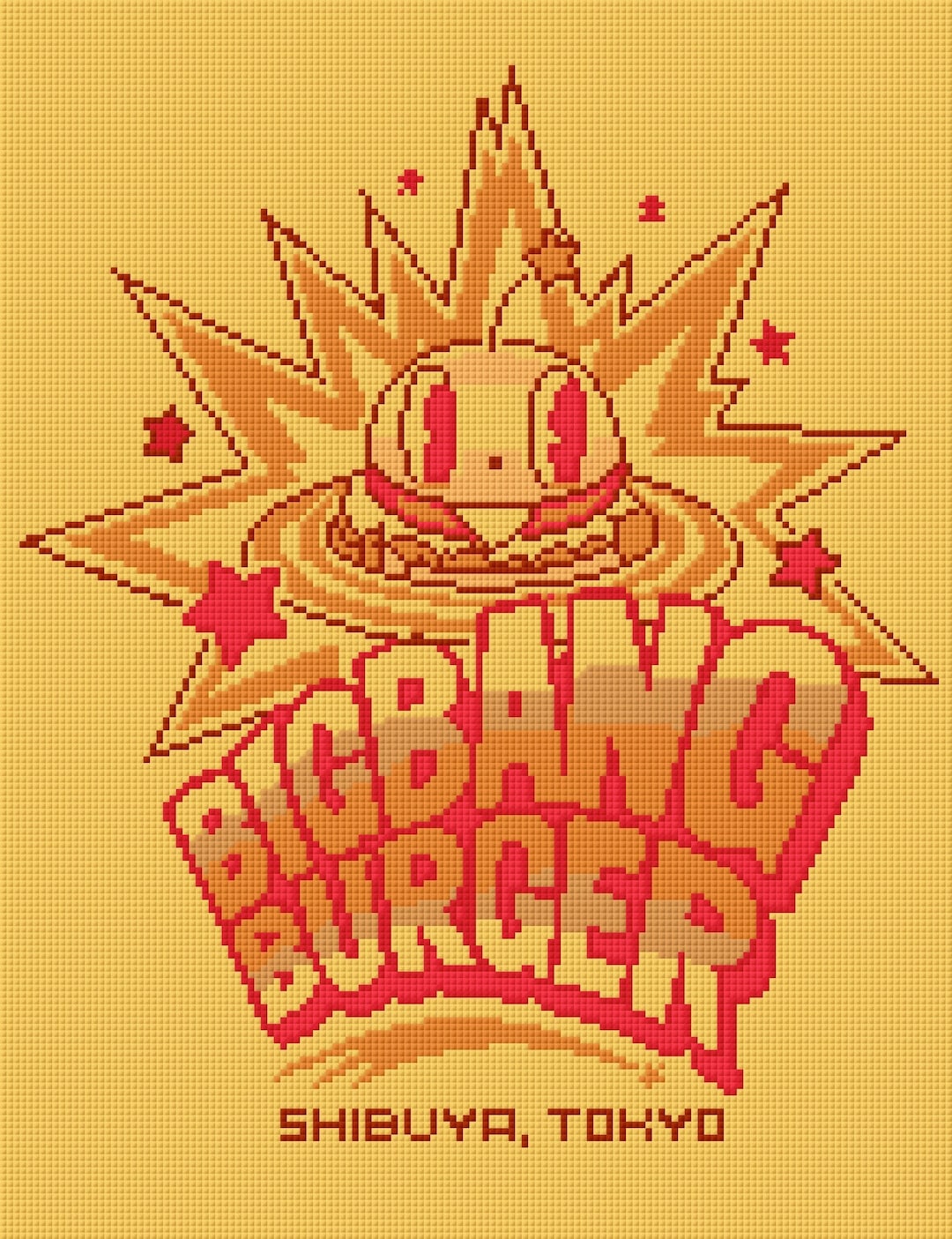 Persona 5 Big Bang Burger Logo Cross Stitch Pattern - Etsy