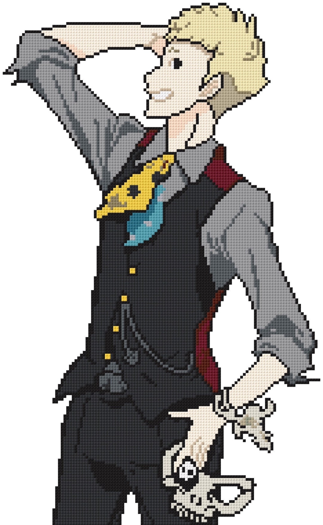 Phantom Thief Skull Masquerade Cross Stitch Pattern - Etsy