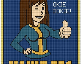 Okey-dokey Fallout Cross Stitch Pattern Chart - Etsy
