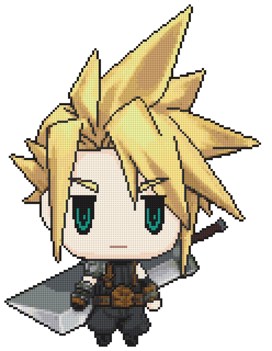 FFVII Cloud Cross Stitch Pattern - Etsy