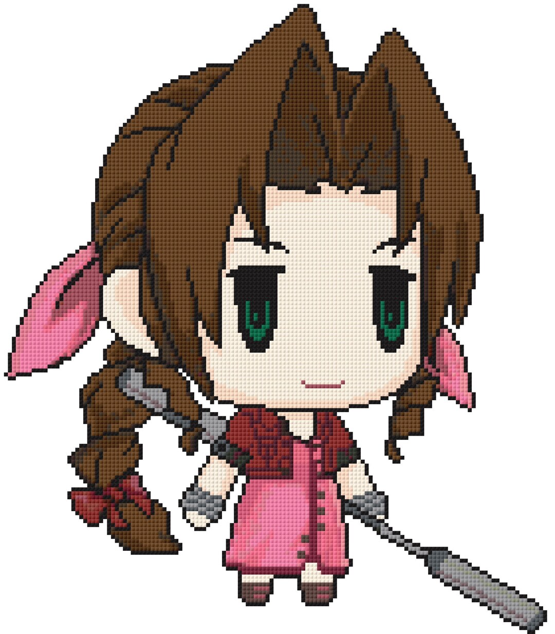 FFVII Aerith Cross Stitch Pattern - Etsy