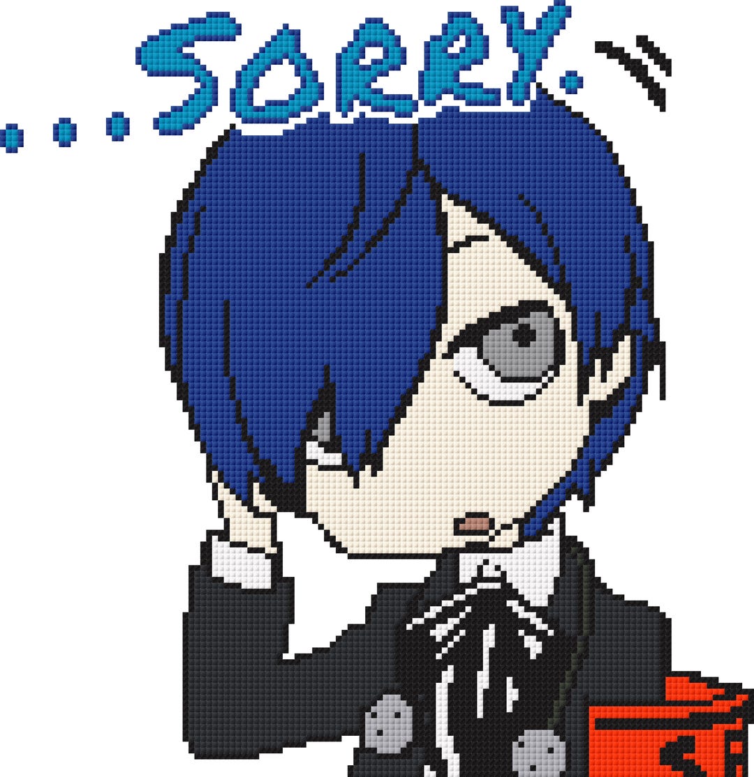 Persona Q - Hero (persona 3) Sticker Cross Stitch Pattern - Etsy