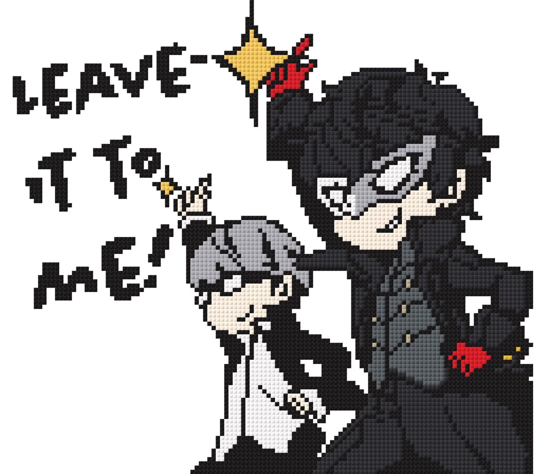 Persona Q - Hero (persona 4) and Joker (persona 5) Sticker Cross Stitch ...